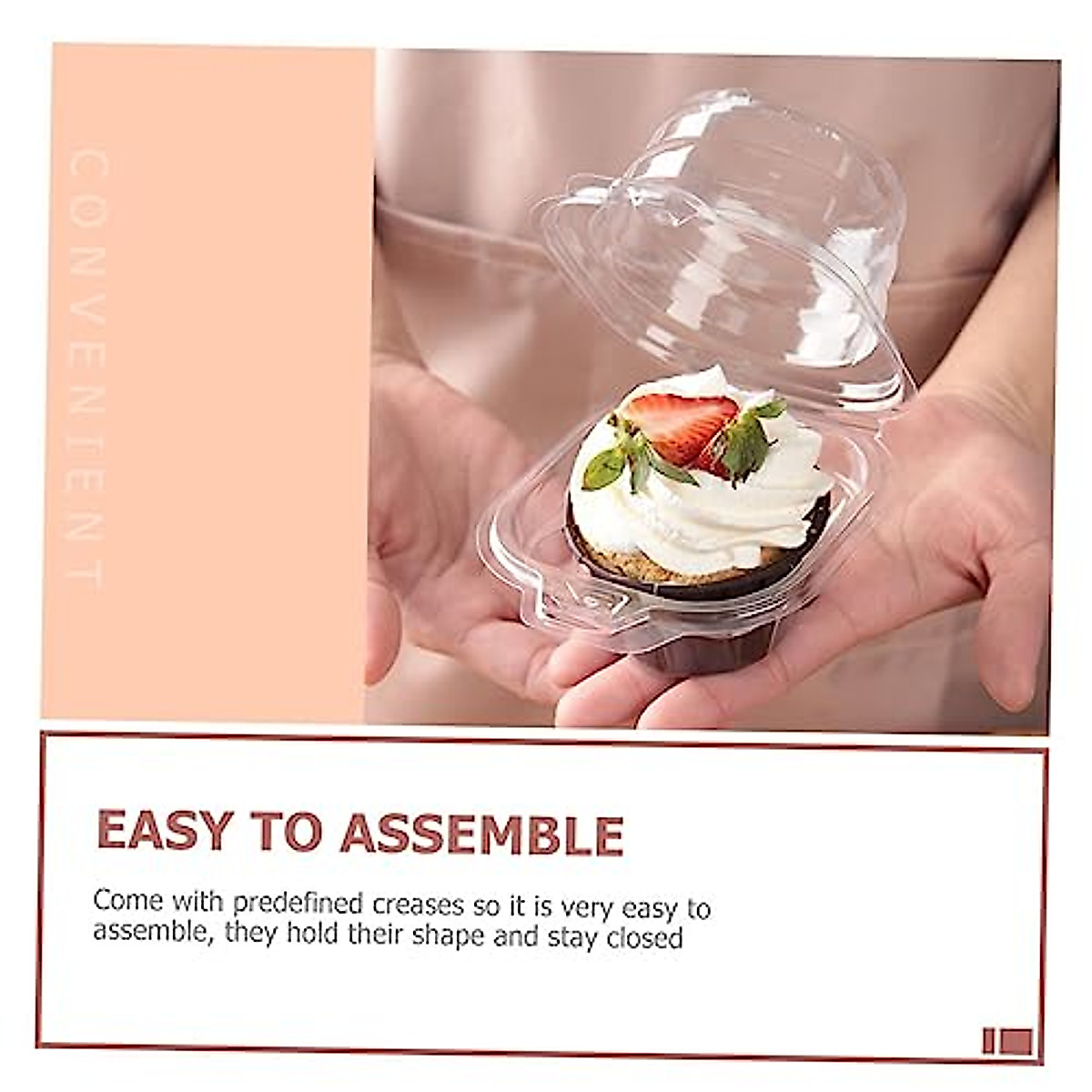 USHOBE 30pcs Cupcake Packing Boxes Cake Blister Box Clear Cake Box Mini Muffins Clear Plastic Containers Cupcake Muffin Holder Cupcake Containers Individual Cupcake Box Food Containers