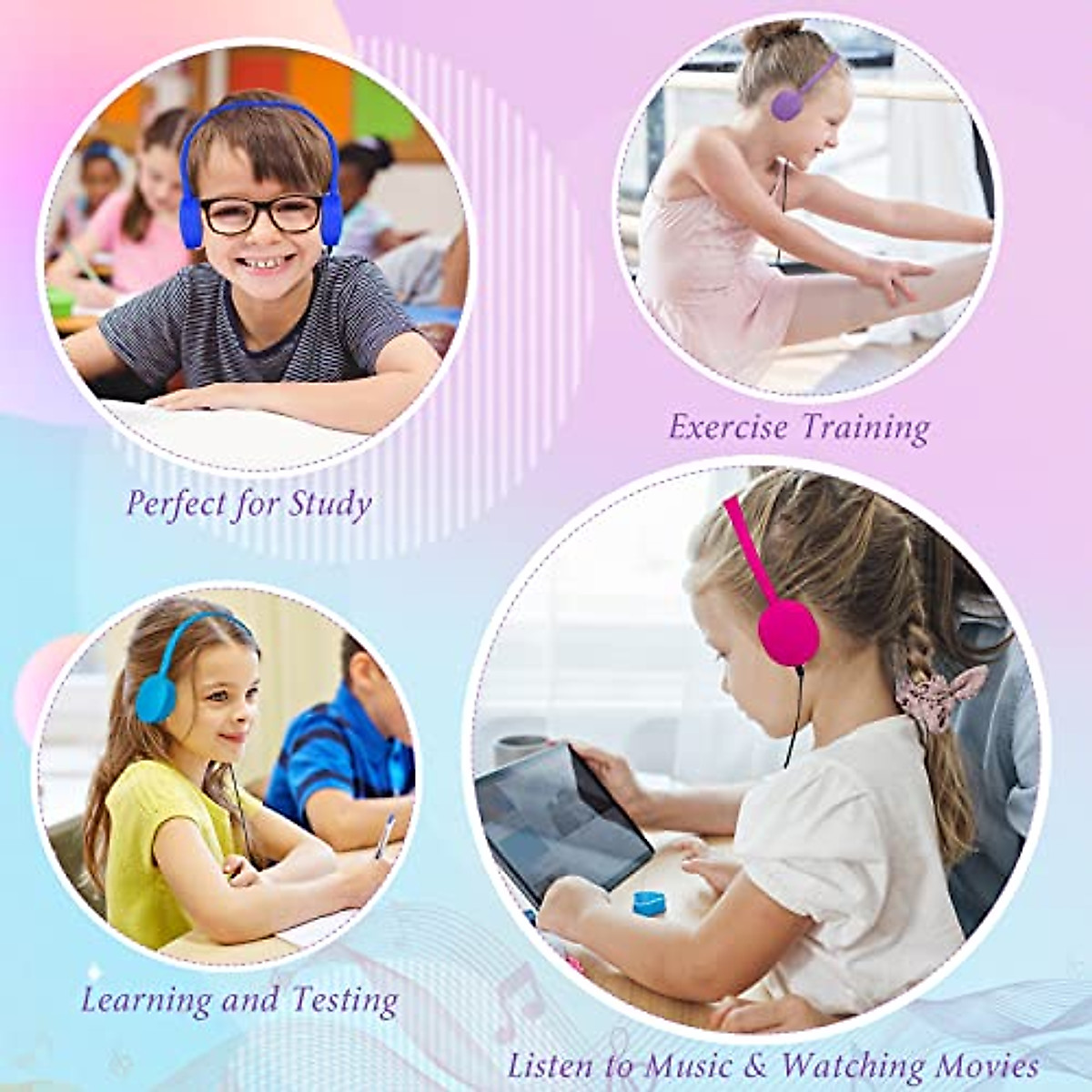 OSSZIT Kids Headphone Bulk 24 Pack Multi Color for Classroom School,Wholesale Durable Earphones Class Set for Students Teens Children and Adult 12 Colourful (24 Mixed)