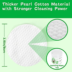 Tinioey Dog Ear Wipes for Dogs (150 PCS-Extra Large) | Plant-Based Cat Dog Ear Cleaner Wipes Cleaning Solution to Remove Dirt and Ear Wax, Relieve Itching, Shaking Head & Inflammation