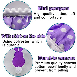 TOPLEE 3PCS Easter Baskets for Kids Canvas Bunny Basket Egg Bags Rabbit Fluffy Tails Eggs Hunt Bucket Easter Basket Stuffers for Girls Toddlers Easter Gifts Toys