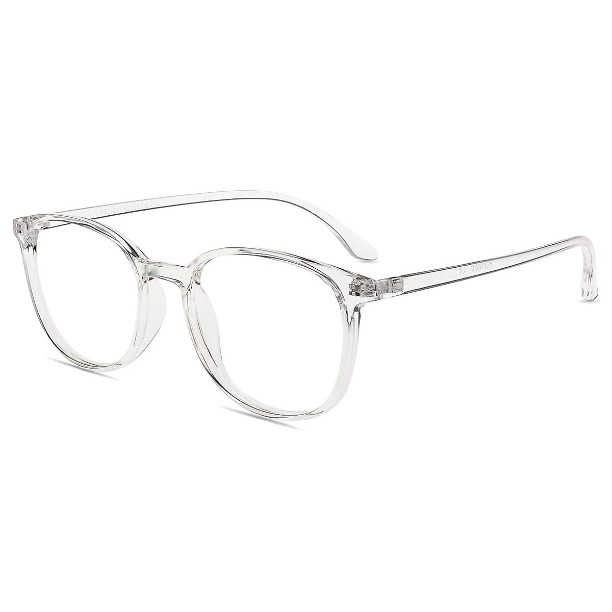 Firmoo Classic Square Blue light Blocking Computer/TV Reading Glasses,Glare Free Readers,Lightweight Plastic Frame Unisex Women/Men(Clear Frame)