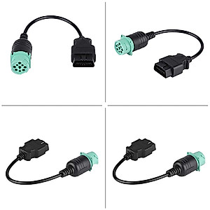 Ejoyous 9 Pin to 16 Pin OBD2 Truck Diagnostic Scanner Cable Adapter for Engine with Superior Flexibility and Durability (Male)