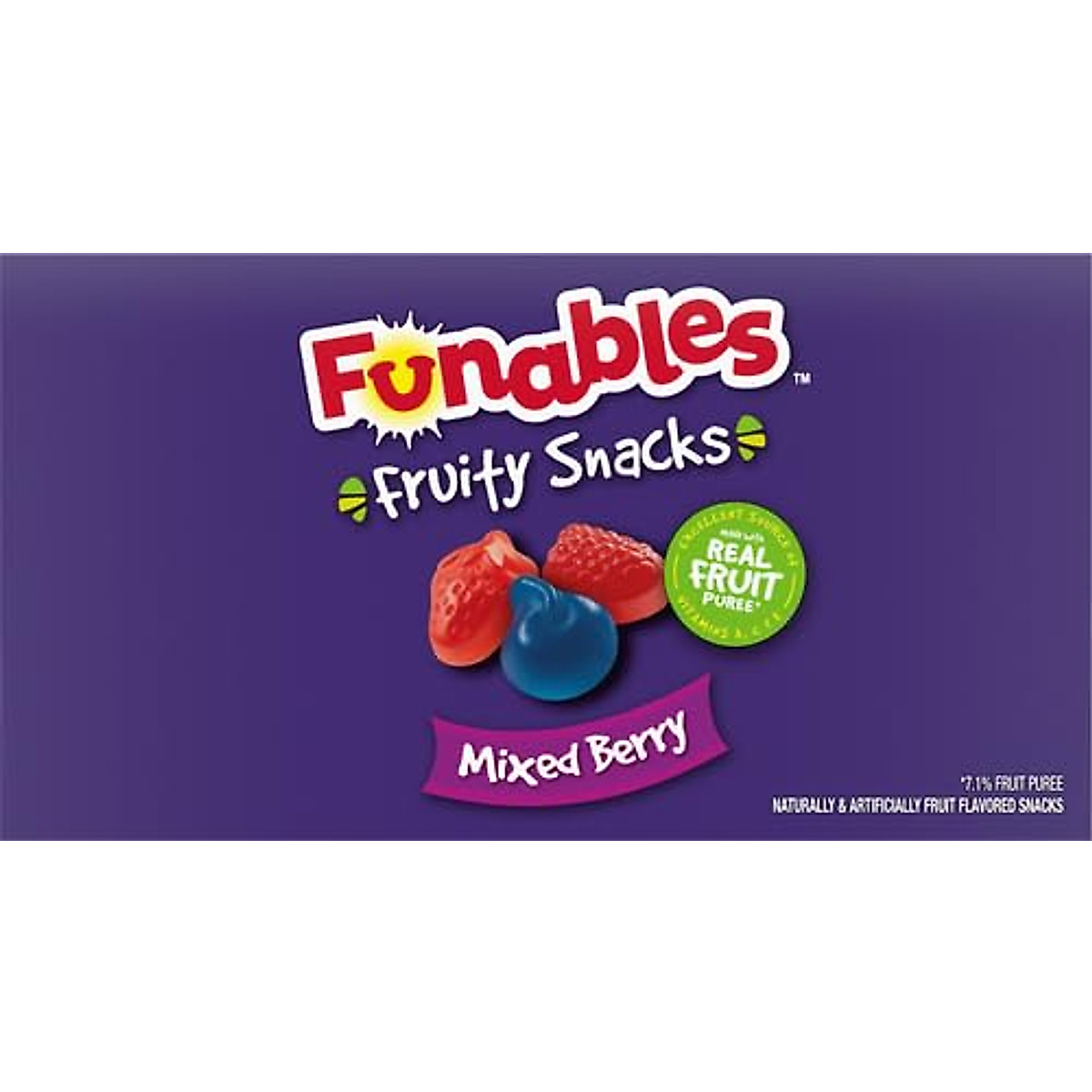 Funables Fruit Snacks, Mixed Berry Fruit Flavored Snacks, 0.8 ounce Pouches (Pack of 40)
