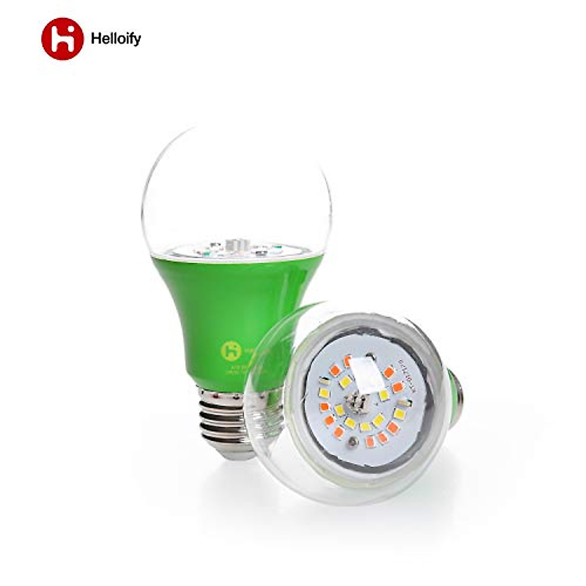 helloify A19 LED Plant Grow Light Bulb, 9W, Equivalent 100W, DIY Horticulture & Indoor Gardening, Growing Light for Indoor Plants, Flowers, Greenhouse, 2 Count, White and Red spectrum(Pink)