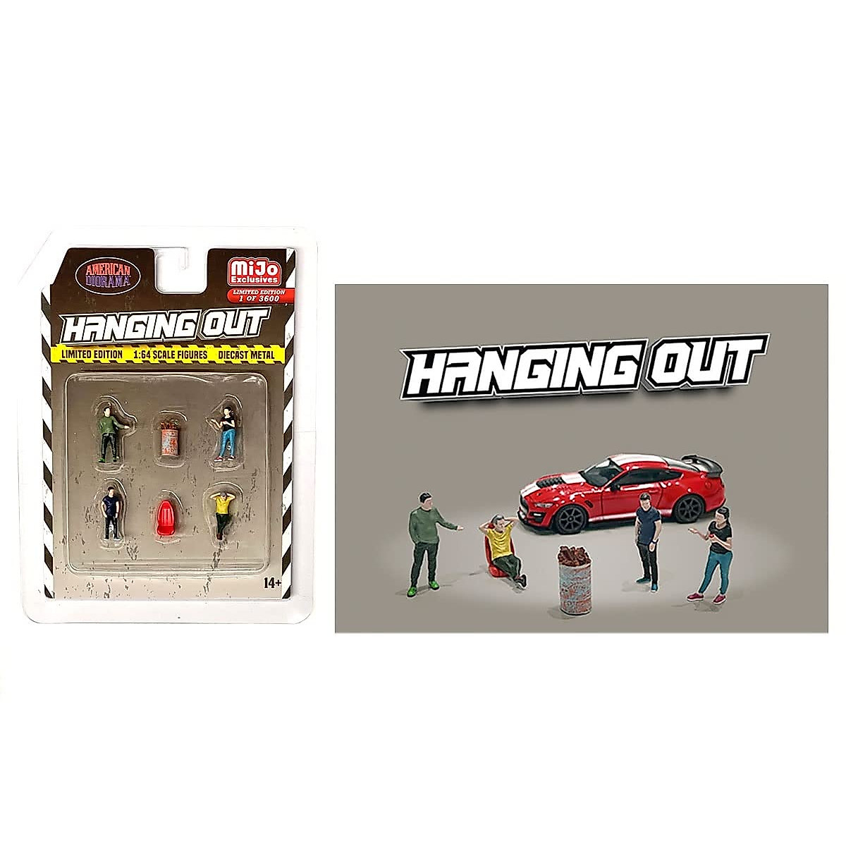 American Diorama Hanging Out 1:64 Metal Figures Set AD-76514MJ, for All 1:64 die cast Vehicle Display and Diorama