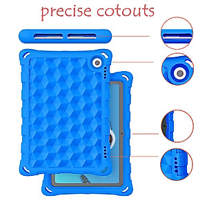 Fire HD 8 Case for Kids, OQDDQO All-New Kindle Fire 8 Case (12/10th Generation, 2022/2020 Release), Hollow Corners with Double Shock Absorption, fire 8 Tablet Case and Fire HD 8 Plus case (Blue)