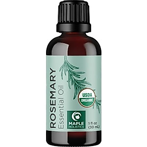 Certified Organic Rosemary Oil for Hair - Pure USDA Organic Rosemary Essential Oil for Hair Skin and Nails Plus Aromatherapy - Organic Hair Oil for Dry Scalp Treatment and Enhanced Volume and Shine