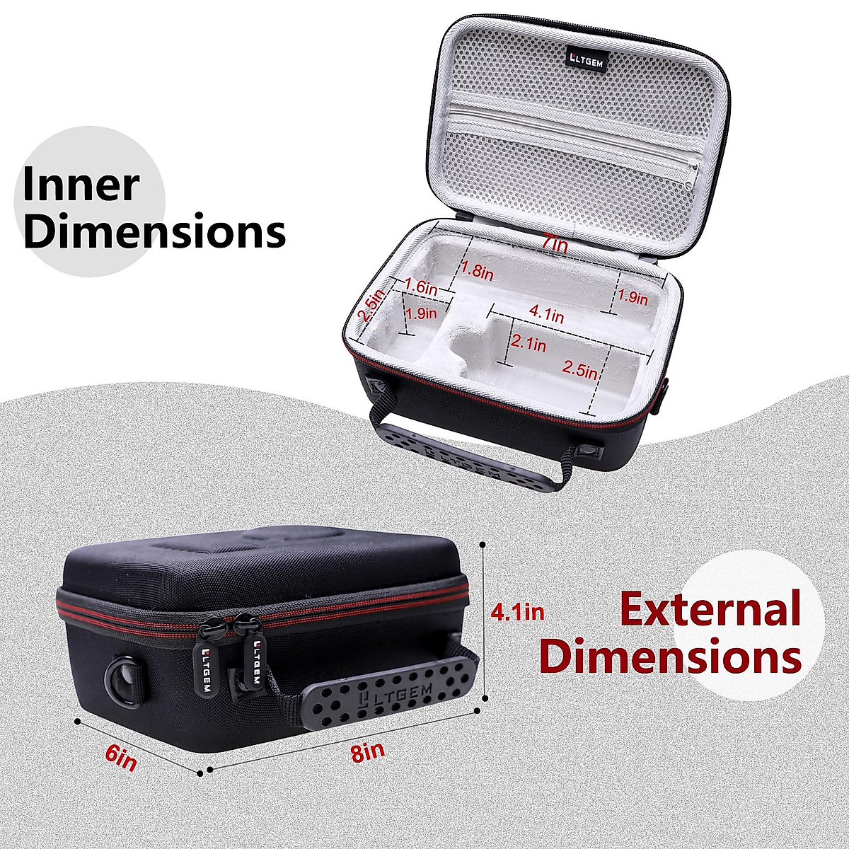 Hard Case for Sony ZV-1F / ZV-1 / ZV-1 II Digital Camera with Shoulder Strap by LTGEM, Fits Vlogger Accessory Kit Tripod and Microphone - Travel Protective Carrying Storage Bag(Black+Grey)