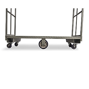Heavy Duty, Narrow Aisle U-Boat Platform Truck Dolly, 16x60 Steel Deck, 2000 Lbs. Capacity