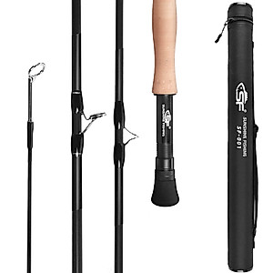 SF Fly Fishing Rod 4 Piece 7 or 8 Weight 9FT Matt Black Fly Rod IM7 Carbon Fiber for Starter Bass Pike Carp