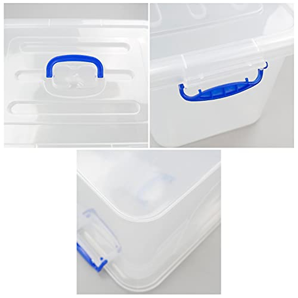Asking 12 L Clear Plastic Storage Box with Handle, 4-Pack