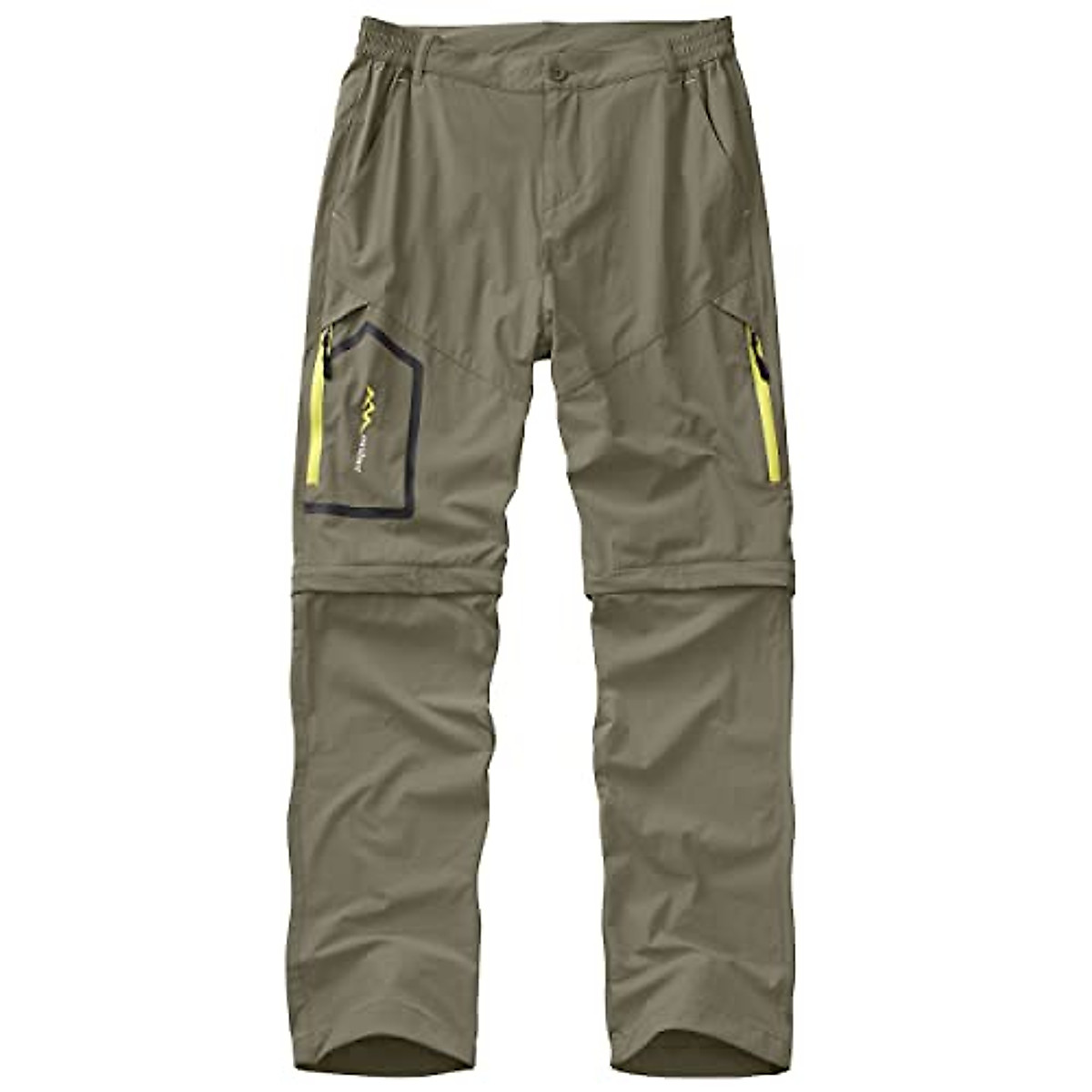 Mens Hiking Stretch Pants Convertible Quick Dry Lightweight Zip Off Outdoor Travel Safari Pants (818 Khaki 32)