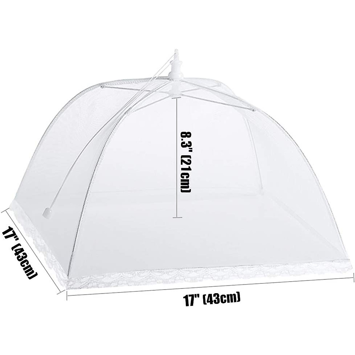 Camkey 6 Pack Dome Screen Mesh Food and Plant Covers，Reusable 17" Large Pop-Up Mesh Food Cover Tent, Collapsible Screens Canopy Food Cover Protector from Flies and Bugs for Outdoor and Home Use