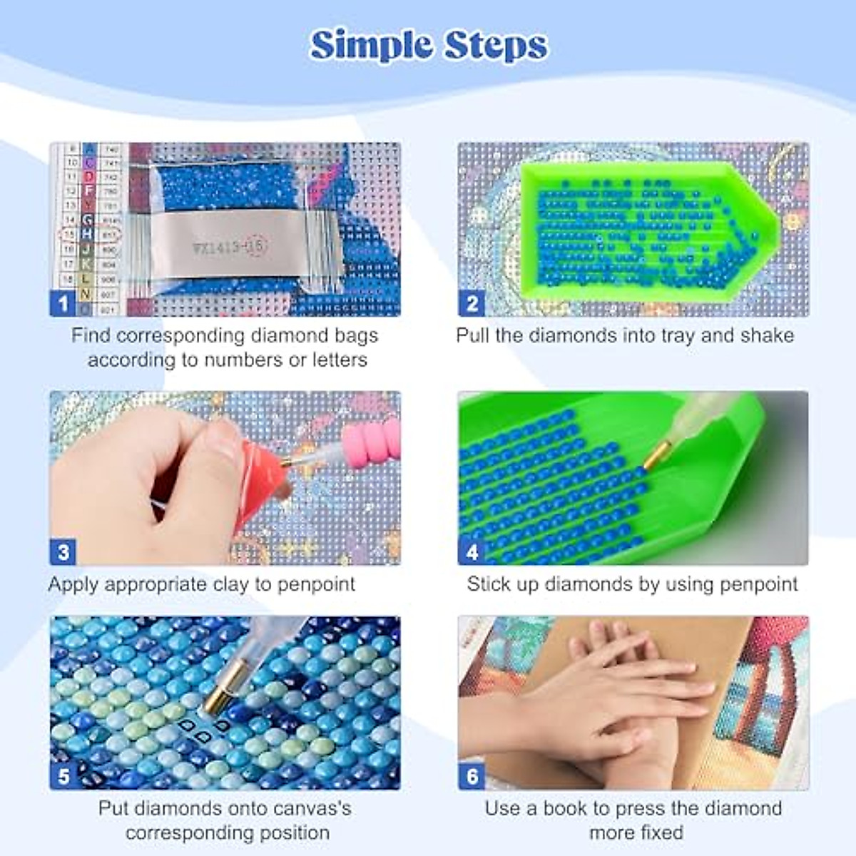 EOBROMD Diamond Art Painting Kits for Adults, 5D Diamond Art Kits for Beginners, DIY Paint by Numbers with Full Drill Diamond Gem Paintings for Home Wall Art Decor 20250323