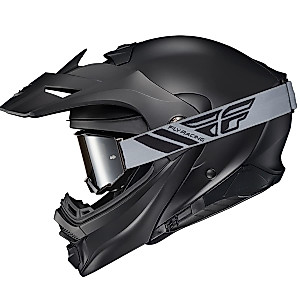 ScorpionEXO AT960 Modular Adventure Street Adult Motorcycle Helmet with Bluetooth Ready Speaker Pockets DOT ECE Approved (Solid Matte Black Medium)