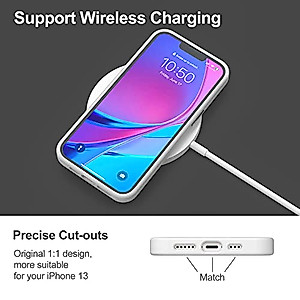 Shockproof Phone Case ,Compatible for iPhone 13 Case, 4FT Military Drop Protection Translucent Matte Hard Back with Soft Edge Airbag Protective Phone Cases for iPhone 13 6.1 inch 2021 (White)