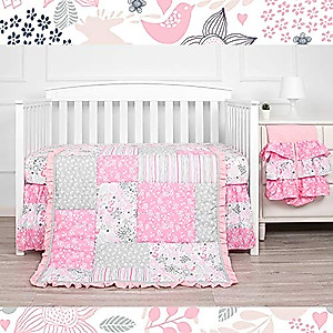 KIDDOS 3-Piece Baby Crib Bedding Set for Girls| Luxury Microfiber |Baby Crib Bedding Sets Include Comforter, Crib Sheet and Bed Skirt |Pink Dream
