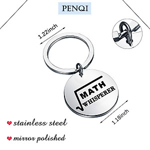 PENQI Mathematical Formula Keychain Gift Math Lovers Jewelry Math Whisperer Keychain Math Jewelry Math Lovers Jewelry Math Teacher Appreciation Gift (sliver)