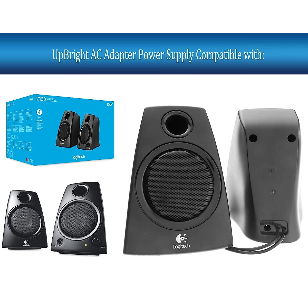 UpBright 10V AC/DC Adapter Compatible with Logitech Z130 Z 130 PC Speaker S-00098 980-00 880-000146 0417 980-000417-R 097855065759 5099206021891 744664250134 534-000299 EFS00901000070UL Power Supply