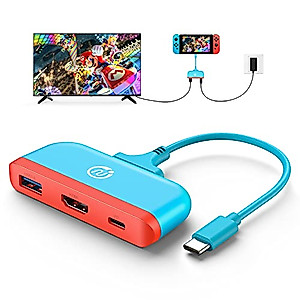 NEWDERY Switch Dock for Nintendo, Switch Docking Station for TV, Type C to 4K HDMI Hub Nintendo Switch TV Adapter, Portable Travel PD Charging Dock for Nintendo Switch OLED/Steam Deck/Samsung DeX