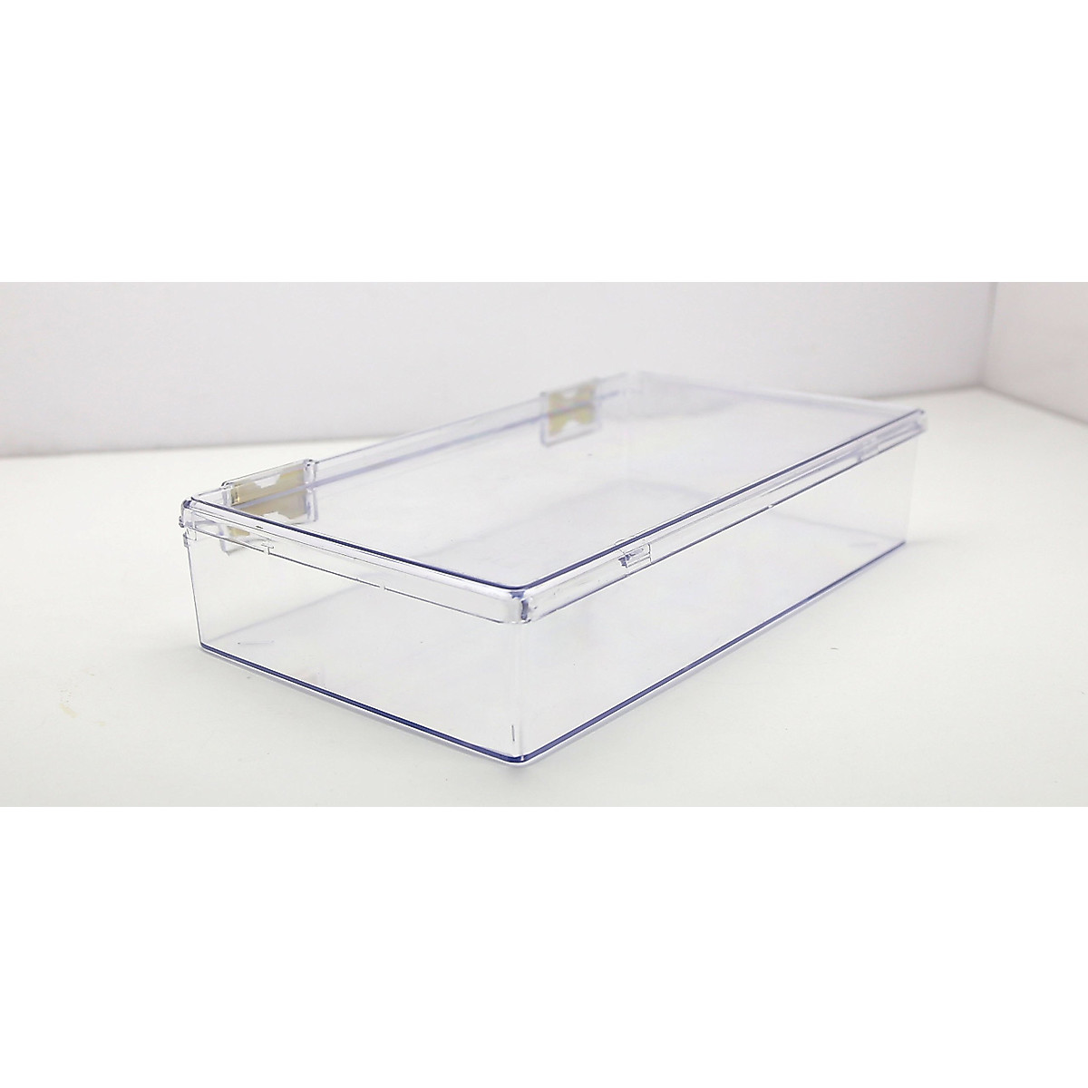 Clear Hinged Plastic Box 10 3/8" L x 6" W x 2" H - 1 Piece Per Pack