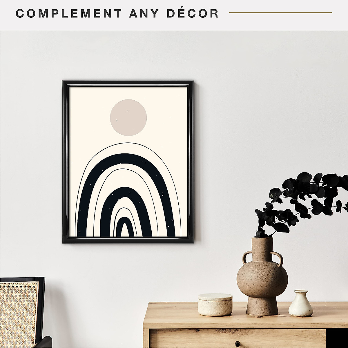 MCS Trendsetter 16x20 Poster Frame Black High-Gloss, Vertical & Horizontal Wall Hanging Large Picture Frame for Photos, Posters & Art Prints (1-Pack)