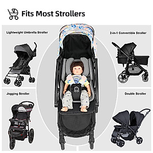 Innokids Baby Stroller Seat Liners Head Body Support Cushion Reversible Infant Liner Insert with Adjustable Pillow Fit Summer and Winter Use (Gray)