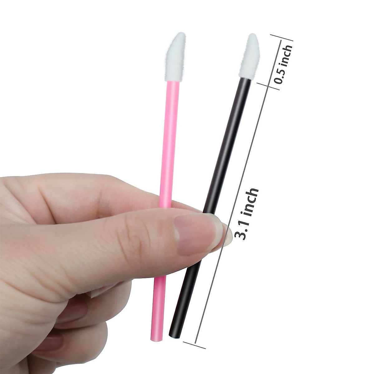 Disposable Lip Wands 600 PCS - Lip Applicators Disposable Black & Pink - Disposable Lip Brushes for Makeup, Lip Gloss or Lipstick - Disposable Makeup Applicators Kit