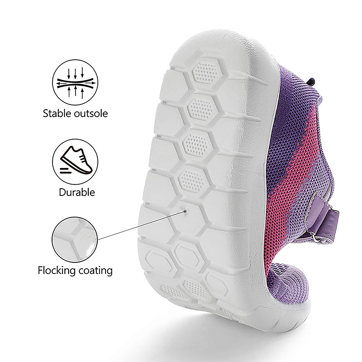 DREAM PAIRS Boys Girls Shoes Kids Tennis EZ-Ons MagicZips Athletic Running Walking Sneakers,Size 2 Little Kid,Purple/Fuchsia,Zoom-K