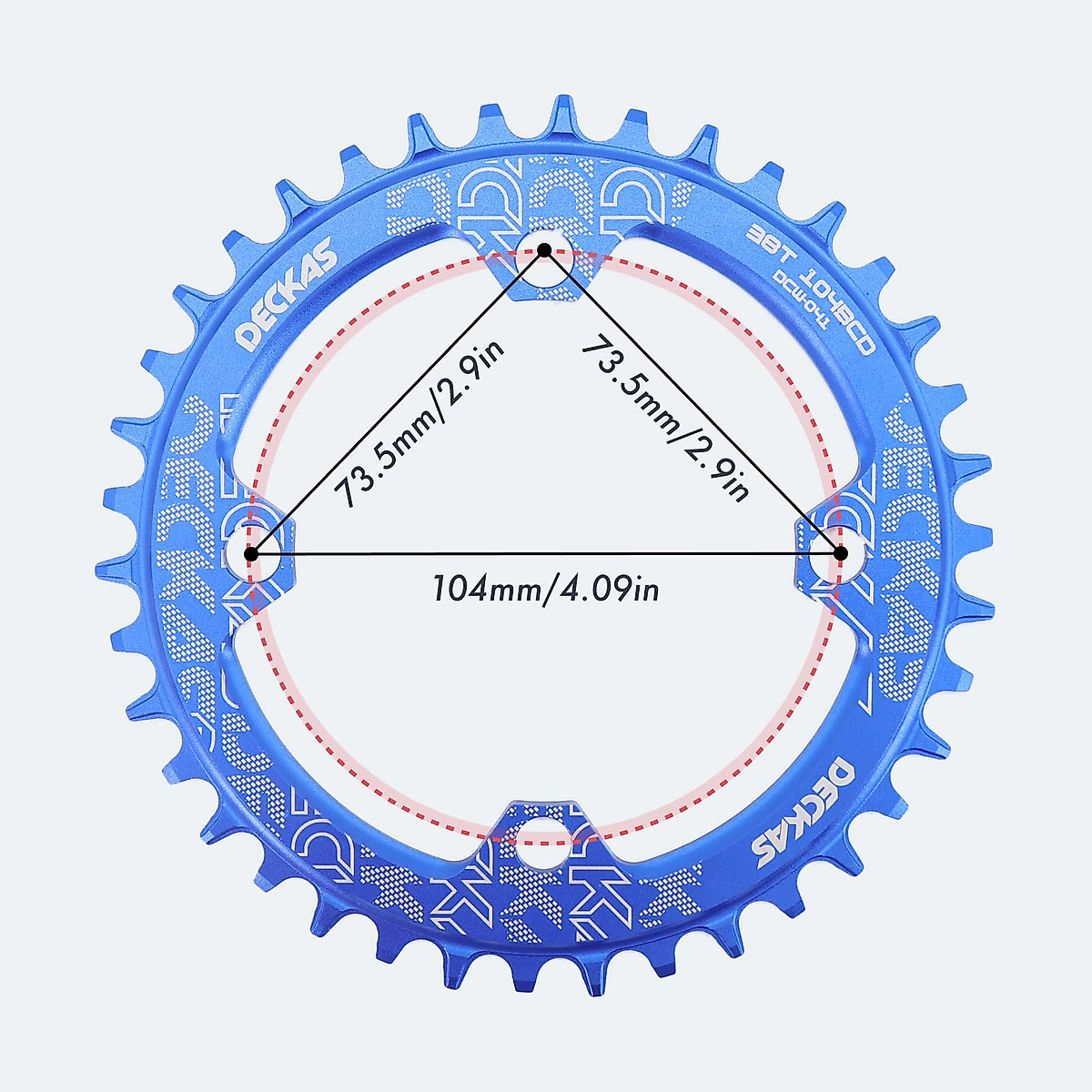 DJC Bike Chainring 104mm BCD Round/Oval MTB 104BCD 7/8/9/10/11/12 Speed Narrow Wide Tooth Aluminum 7075 Super Lightweight 30T 32T 34T 36T 38T 40 42 DH XC Trail Fat Bike ebike (1# Round Black, 30T)