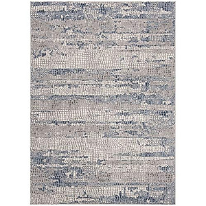 Safavieh Meadow Collection 5'3" x 7'6" Grey Navy MDW182F Modern Abstract Area Rug