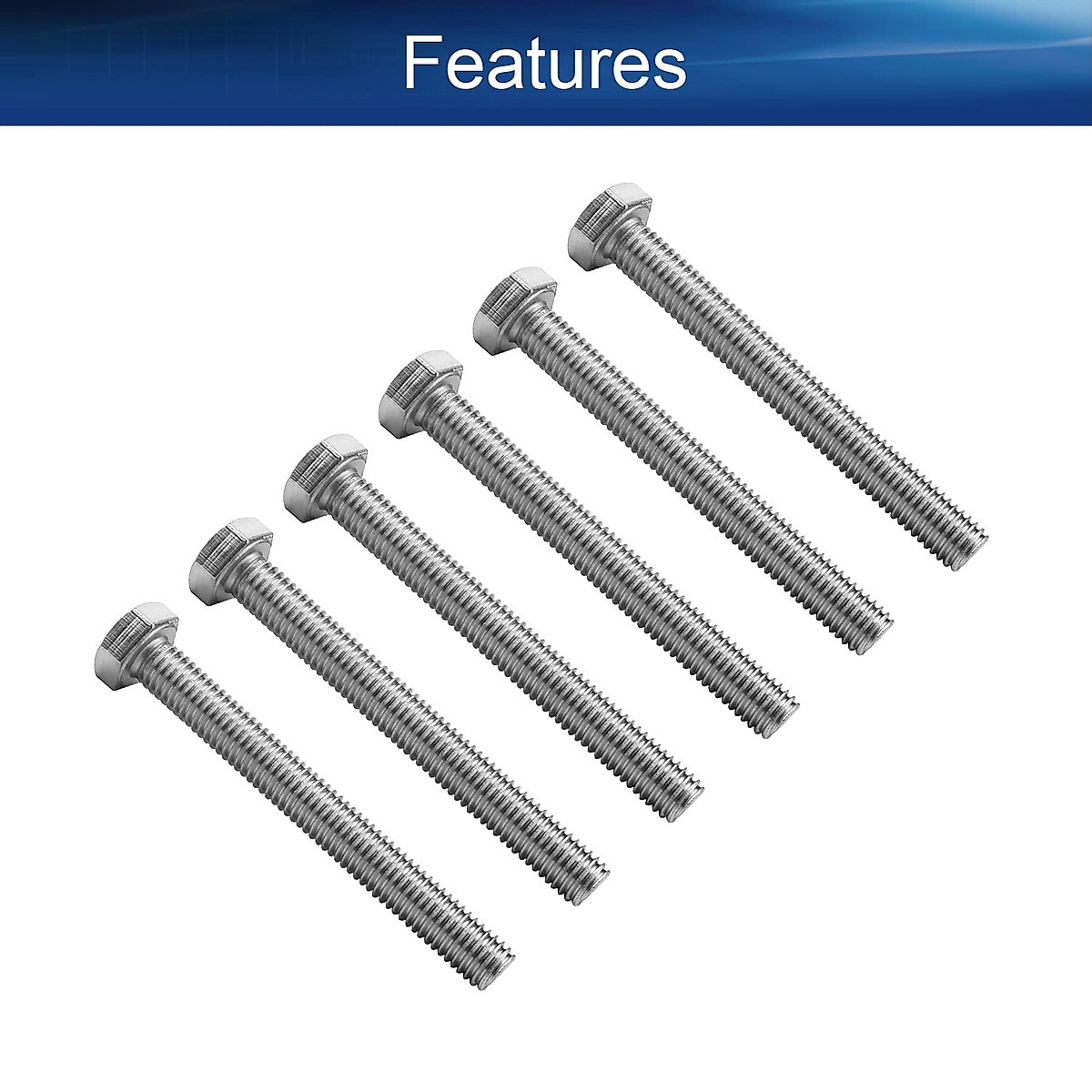 Yinpecly M8x70mm Hex Bolts 304 Stainless Steel Hex Head Bolts Hexagon Screws 6pcs
