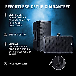 Alto Professional TS310 | 2000 Watt 10 Inch 2 Way Powered PA Speaker with Integrated 2-Channel Mixer and Pole or Wedge Positioning Options