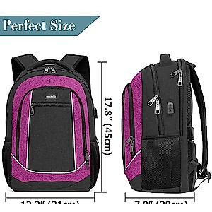 Travel Laptop Backpack for Men and Women, Backpack for School Teen Boys and Girls, Student Bookbag 15.6 inch Laptop Compartment with USB Charging Port and Anti theft Poket, Black