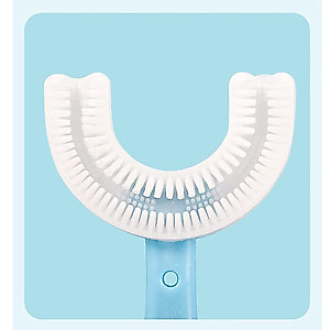 Pritbon 4Pcs Children's U-Shape Toothbrush for 360degree Thorough Cleansing, Heart/Oval U Shape Toothbrush for Kids 0-12 Years Old