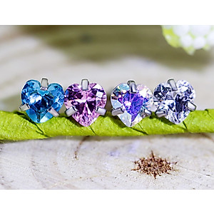 Kridzisw Nose Ring for Women 20g Star Heart Nose Ring Hoop Nose Ring Stud Straight Silver Nose Stud Pin Bone Stainless Surgical Steel Small Cute Real Nose Hoop Ring Nose Piercing Jewelry for wome Men