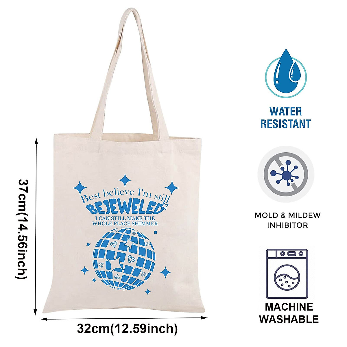 TOBGBE Album Inspired Gifts The Whole Place Shimmer Song Lyrics Bag Singer's Merchandise Music Lover Gift (Place Shimmer Tote)