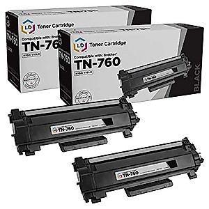 LD Products Compatible Toner Cartridge Replacement for Brother TN760 TN-760 TN 760 TN730 TN-730 (Black, 2-Pack) DCP-L2550DW, HL-L2325DW, HL-L2370DW, HL-L2390DW, HL-L2395DW, MFC-L2717DW, MFC-L2730DW