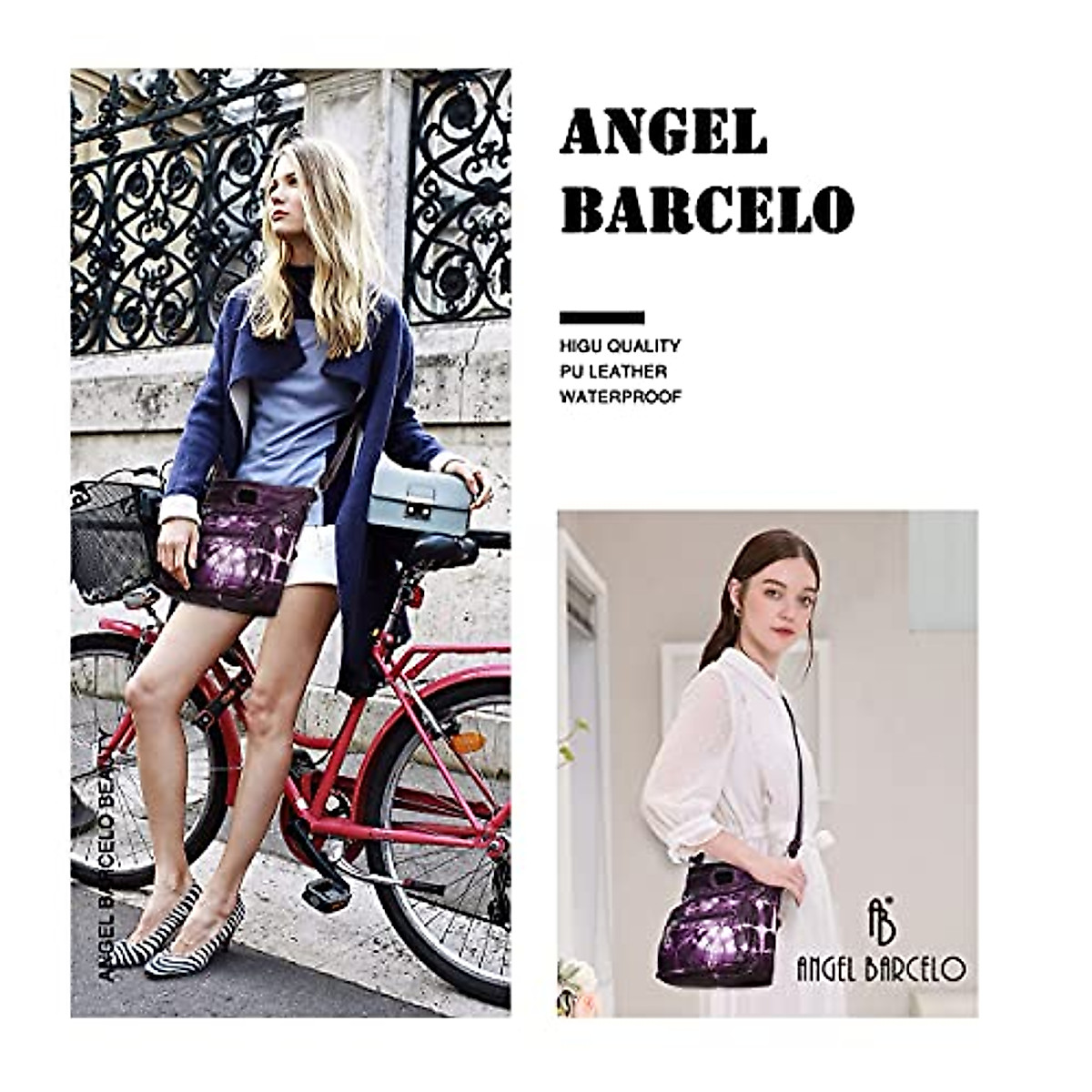 Angel Barcelo Crossbody Purses and Handbags for Women, Shoulder Purses for Girl Women Purple