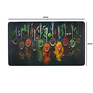 UpNUpCo Artistic Beautiful Anti Fatigue Kitchen Floor Mat - Unique Floor Mats - Pain Relief Padded Kitchen Mats - Floor Mats For In Front Of Sink - Memory Foam 30" X 17.5" X 10mm Cushion Spicy
