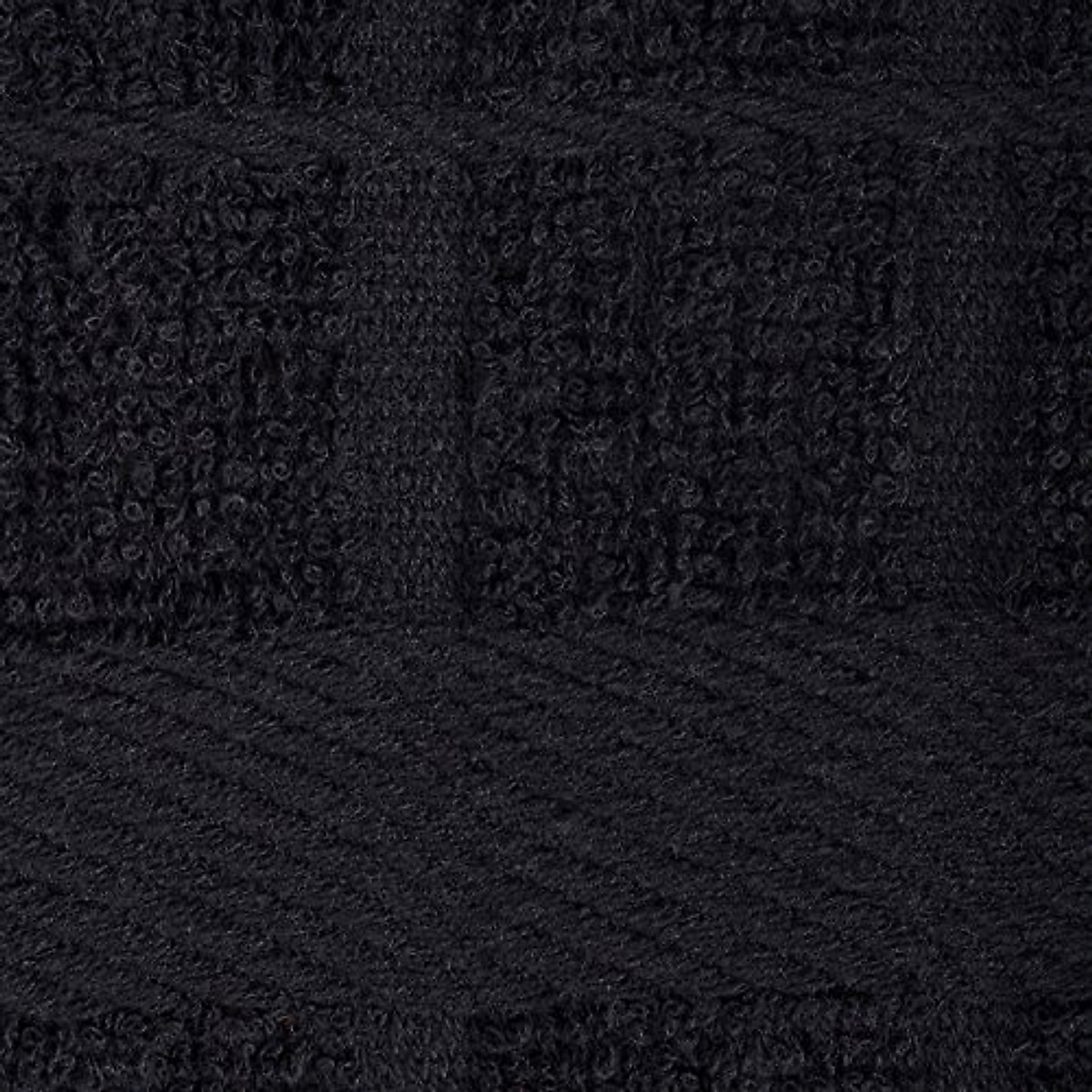DII Basic Terry Collection Solid Windowpane Dishcloth Set, 12x12, Black, 6 Piece