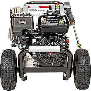 SIMPSON Cleaning PS3228 PowerShot 3300 PSI Gas Pressure Washer, 2.5 GPM, Honda GX200 Engine, Includes Spray Gun and Extension Wand, 5 QC Nozzle Tips, 5/16-inch x 25-foot MorFlex Hose
