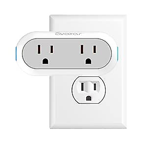 Smart Plugs That Work with Alexa Google Home Siri, Wireless 2.4G WiFi Outlet Controlled by Smart Life Tuya Avatar Controls APP, 10A Mini Socket Enchufe Inteligente with Timer, Dimmer, 1 Pack