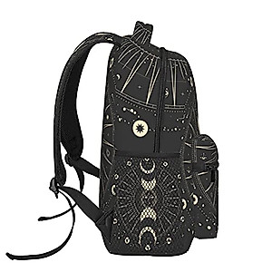 DADABULIU School Backpack Moon Mystic Sun Astrology Tarot Goth for Women Girl Student Bookbag Durable Casual Daypack Teens College Lightweight Hiking Travel Bag Over 3 Years Old