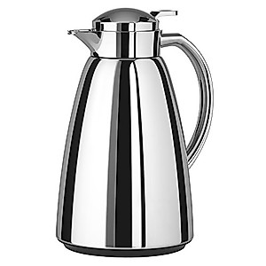 Emsa Campo Stainless Steel Thermal Carafe with Glass Liner, 34 oz, Chrome