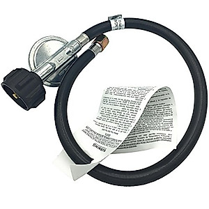 Gauge Master Premium 2 Foot Universal QCC1 Low Pressure LP Propane Regulator - BBQ Grill Replacement Hose fits Most LP Gas Grills, Heaters and Fire Pit Table - 3/8" Female Flare Nut (2 Feet)