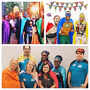 D.Q.Z Bulk Superhero-Capes and Masks for Adults Super Hero Costume Women Men Group Halloween Team Spirit Party,10 Pack