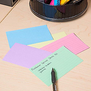 1InTheOffice Ruled 4" x 6" Index Cards, Assorted Pastel, 200/Pack