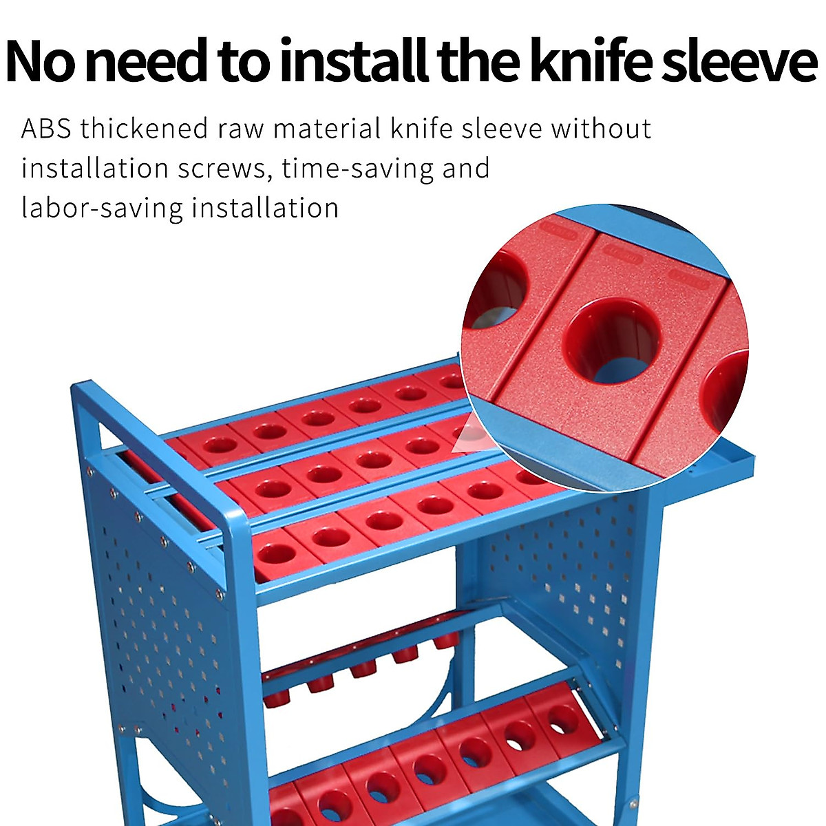 Kissybride Tool Cart 40 Taper Tool Holder CNC Tool Cart CAT40 Tool Trolley BT40 Service Carts CNC Machine Tool Service Cart (CAT40 35 Capacity), Blue