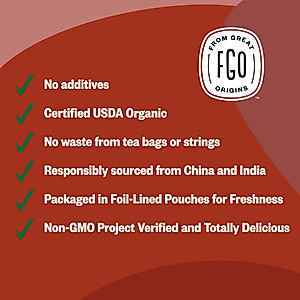 FGO Organic English Breakfast Black Tea, Loose Leaf, 16 Ounce Bulk Resealable Bag, Packaging May Vary (Pack of 1)